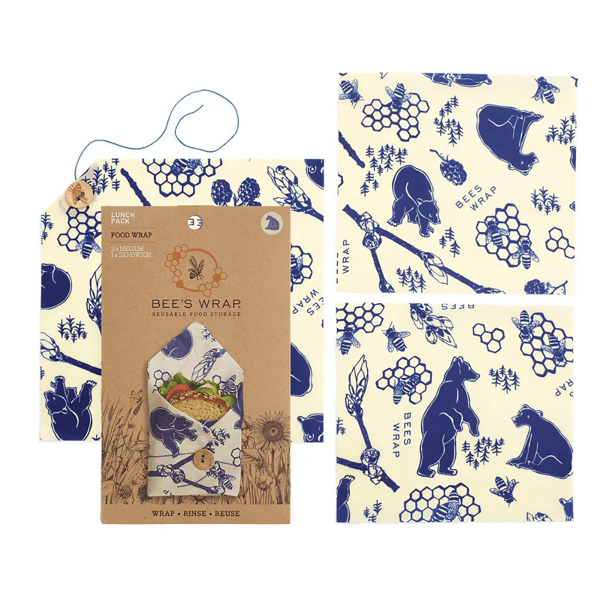 Bee's Wrap Lunch Pack- Bees & Bears | JK Adams