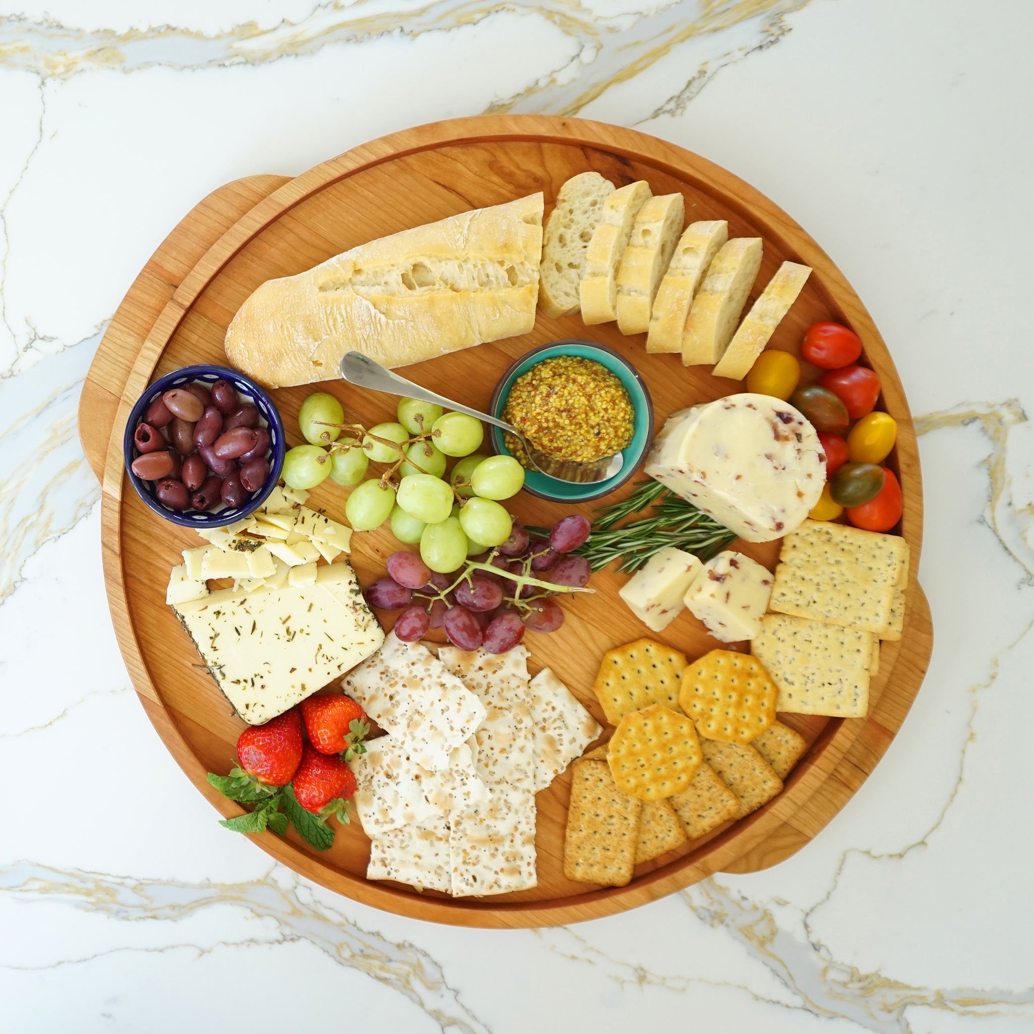 Cherry Round Wooden Serving Tray-18" Round | JK Adams