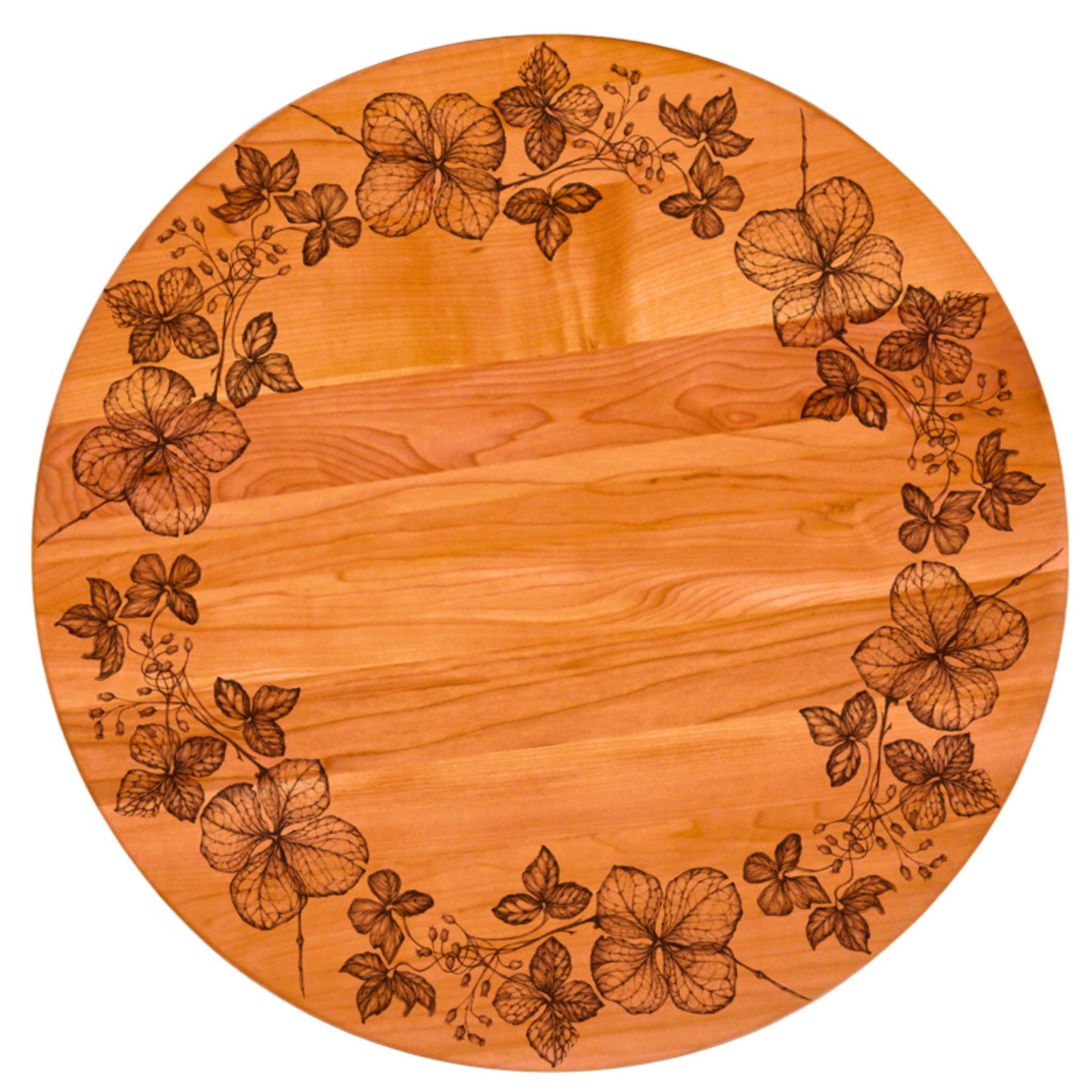 Laura Zindel Cherry 22" Lazy Susan-Wild Hydrangea | JK Adams