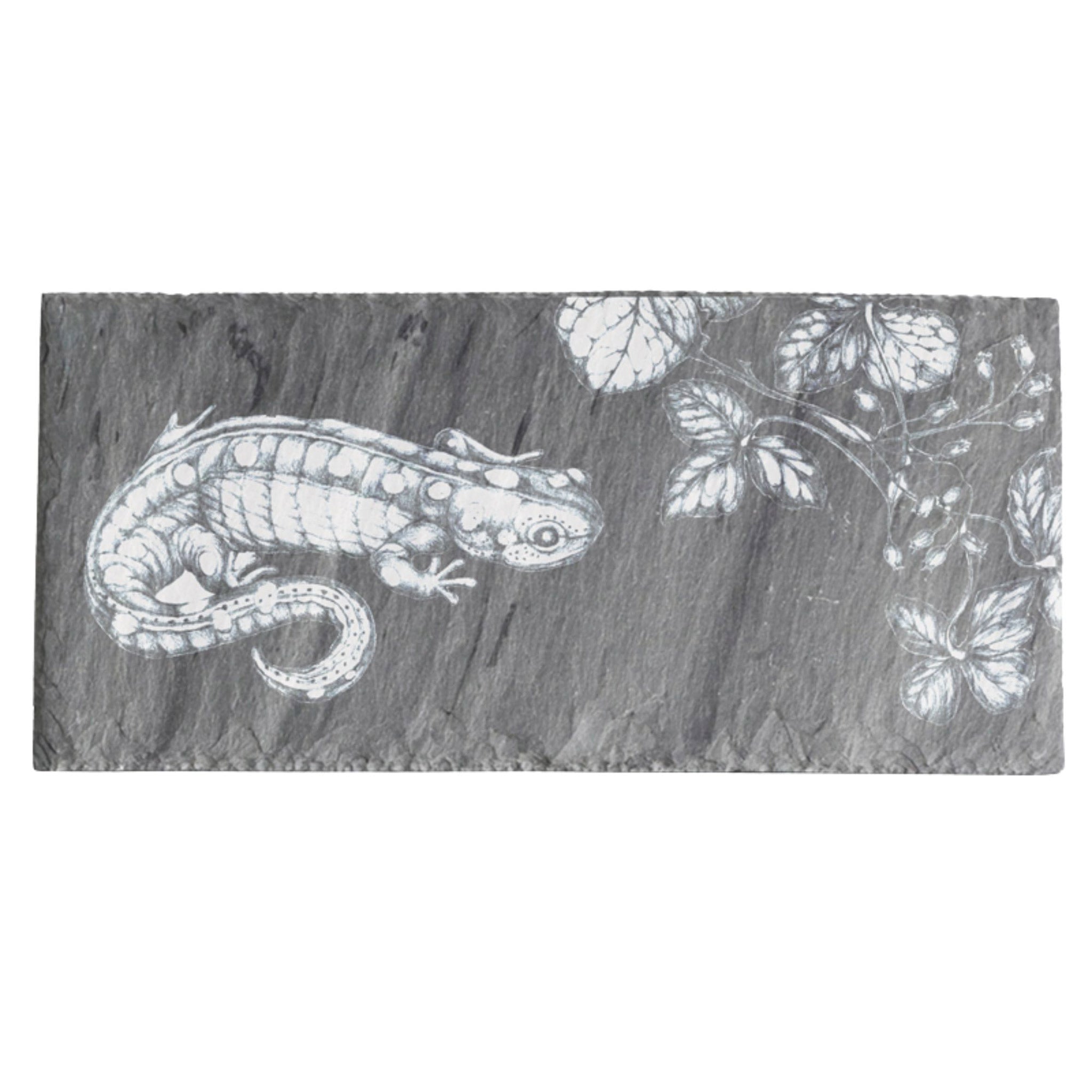 Laura Zindel Small Rectangle Slate Serving Board-Spotted Salamander ...